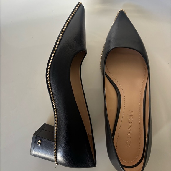 Coach | Shoes | Coach Black Heels With Studded Detailing | Poshmark